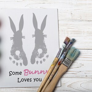 Easter Footprint Art, Crafts for Kids, Cute Bunny Feet, Handprint, 1st ...
