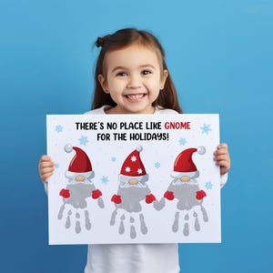 Christmas Gnomes Handprint Art Craft, DIY, Toddler | Preschool Kids ...