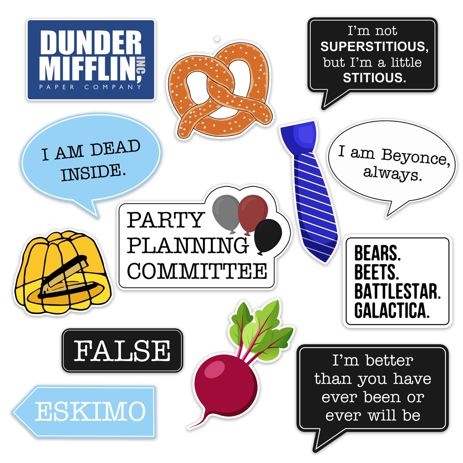 The Office Photo Booth Props, the Office Theme Party Supplies, DIY ...