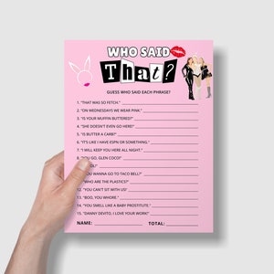 Who Said That, Mean Girls Theme Party Game, Mean Girls Birthday ...