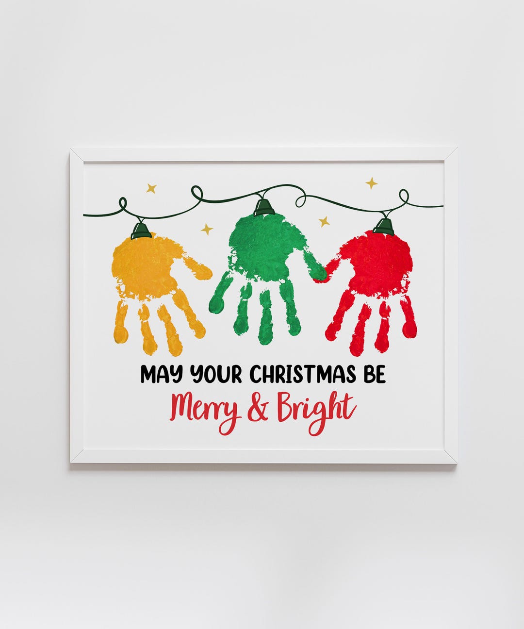 Handprint Christmas Lights, Kids Crafts, Merry & Bright, DIY, Memory ...