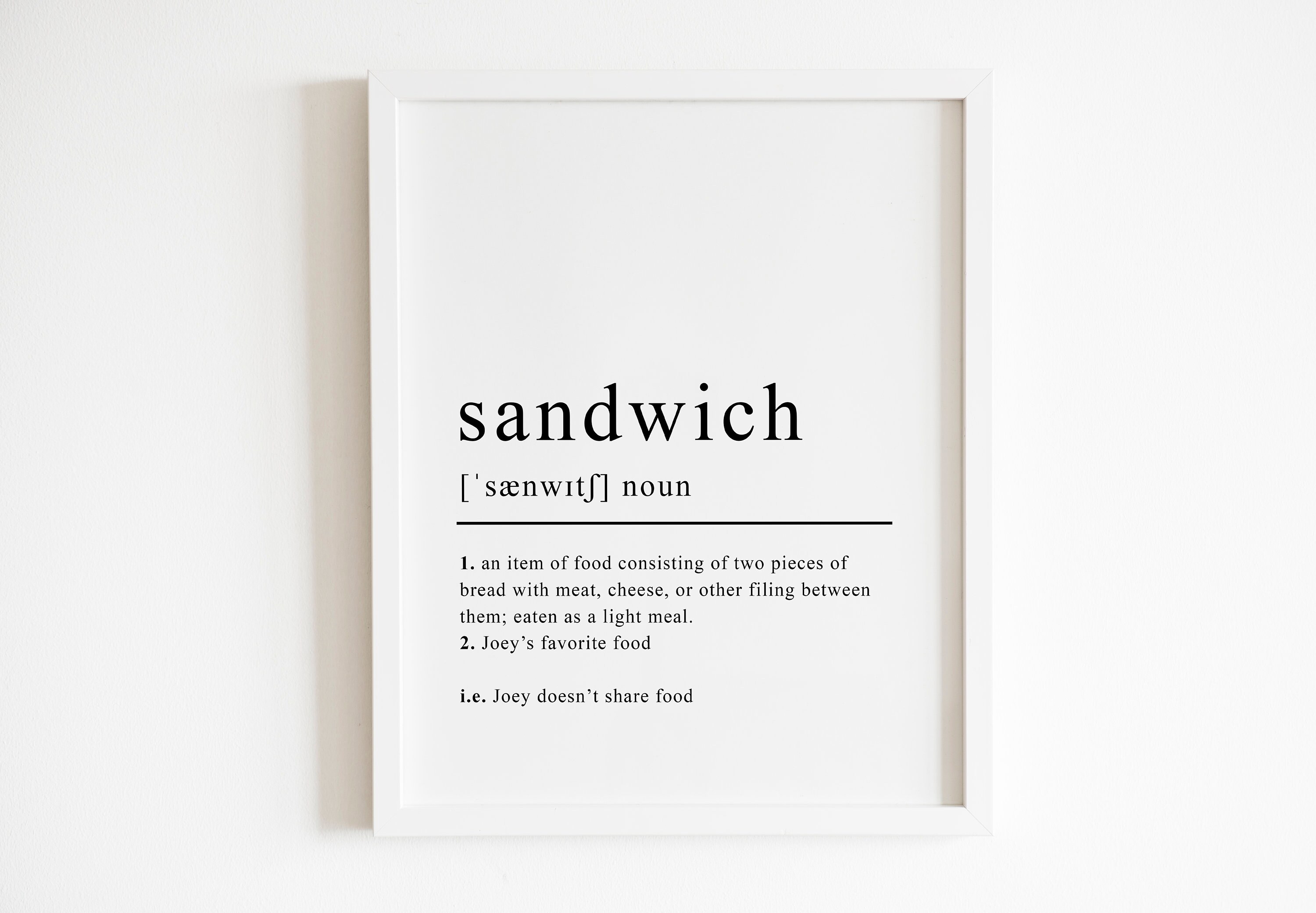 Sandwich Definition Print, Dictionary Poster, Funny, Kitchen Gift ...