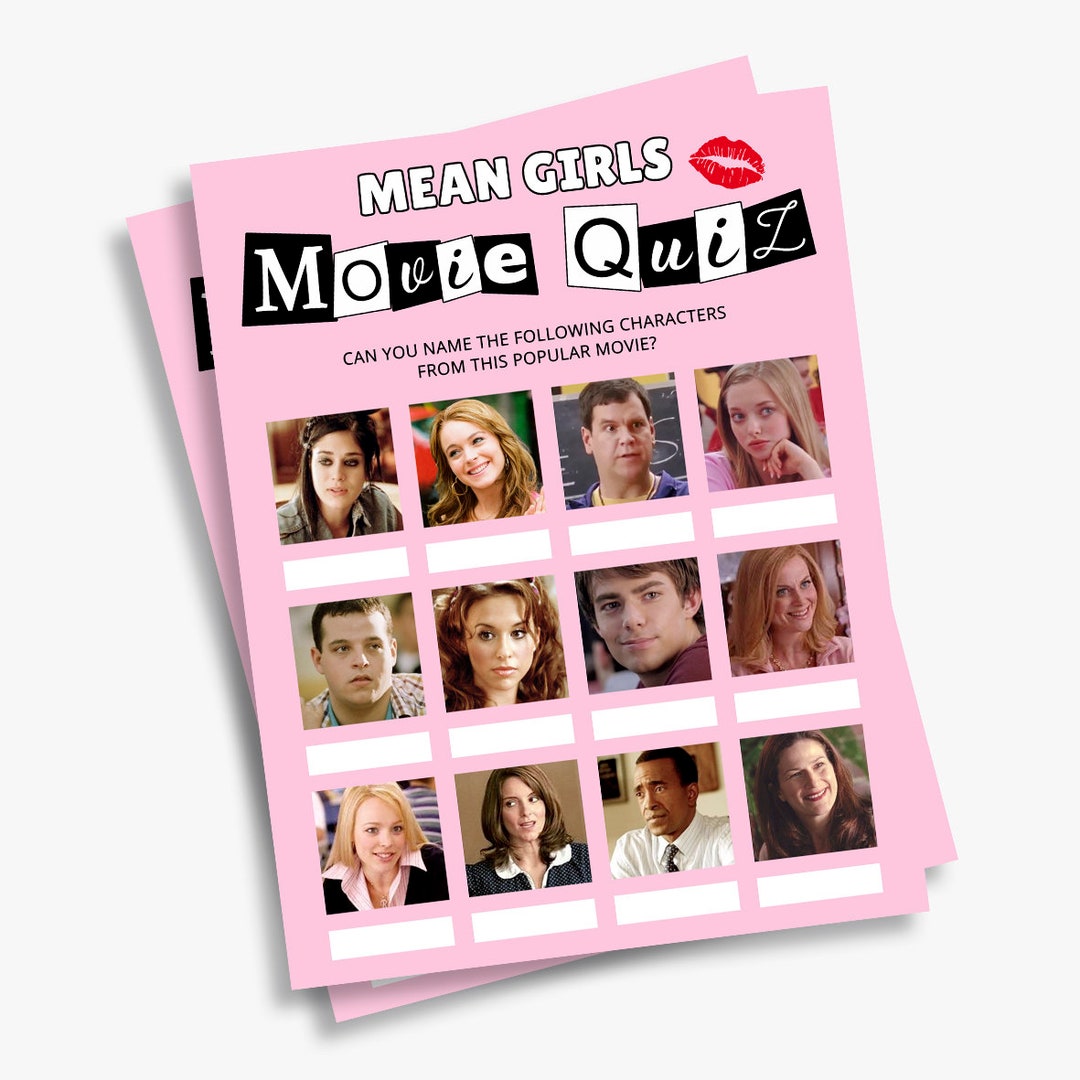 Mean Girls Quiz Game, Mean Girls Theme Birthday | Bachelorette Activity ...