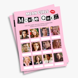 Mean Girls Quiz Game, Mean Girls Theme Birthday | Bachelorette Activity ...