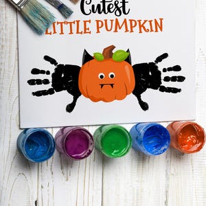 Halloween Handprint Art, Crafts for Kids, Cute Pumpkin, Halloween ...