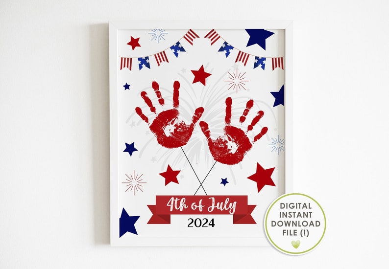 4th of July, Handprint Art Craft, Preschool, Independence Day, Kids ...