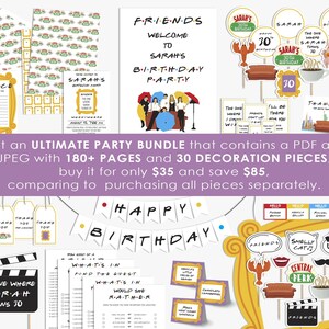 Friends Birthday Banner, DIY, Birthday Party Decorations, Friends Theme ...