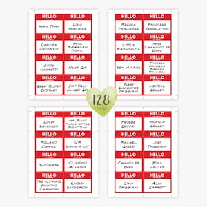 Name Tags, Hello My Name Is, Funny Friends Name Badge, Friends Theme ...