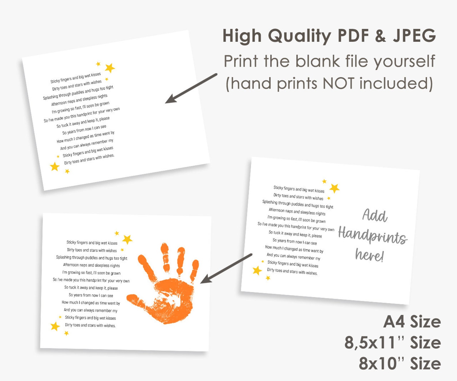 Graduation Handprint Art Poem, End of the Year, Kindergarten Preschool ...