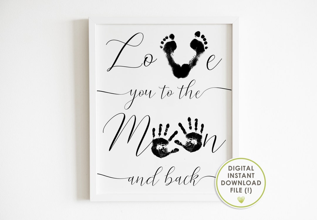 Handprint Art Craft, I Love You to the Moon & Back, Valentine's Day ...