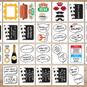 Friends Photo Booth Frame & Props, Editable, Friends Theme Bridal ...