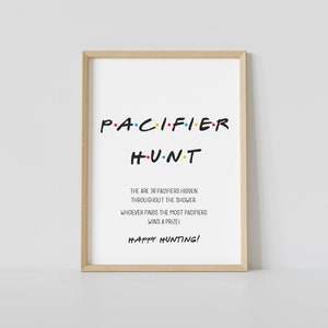 Pacifier Hunt, Baby Shower Game, Friends Theme, Gender Neutral, Fun ...