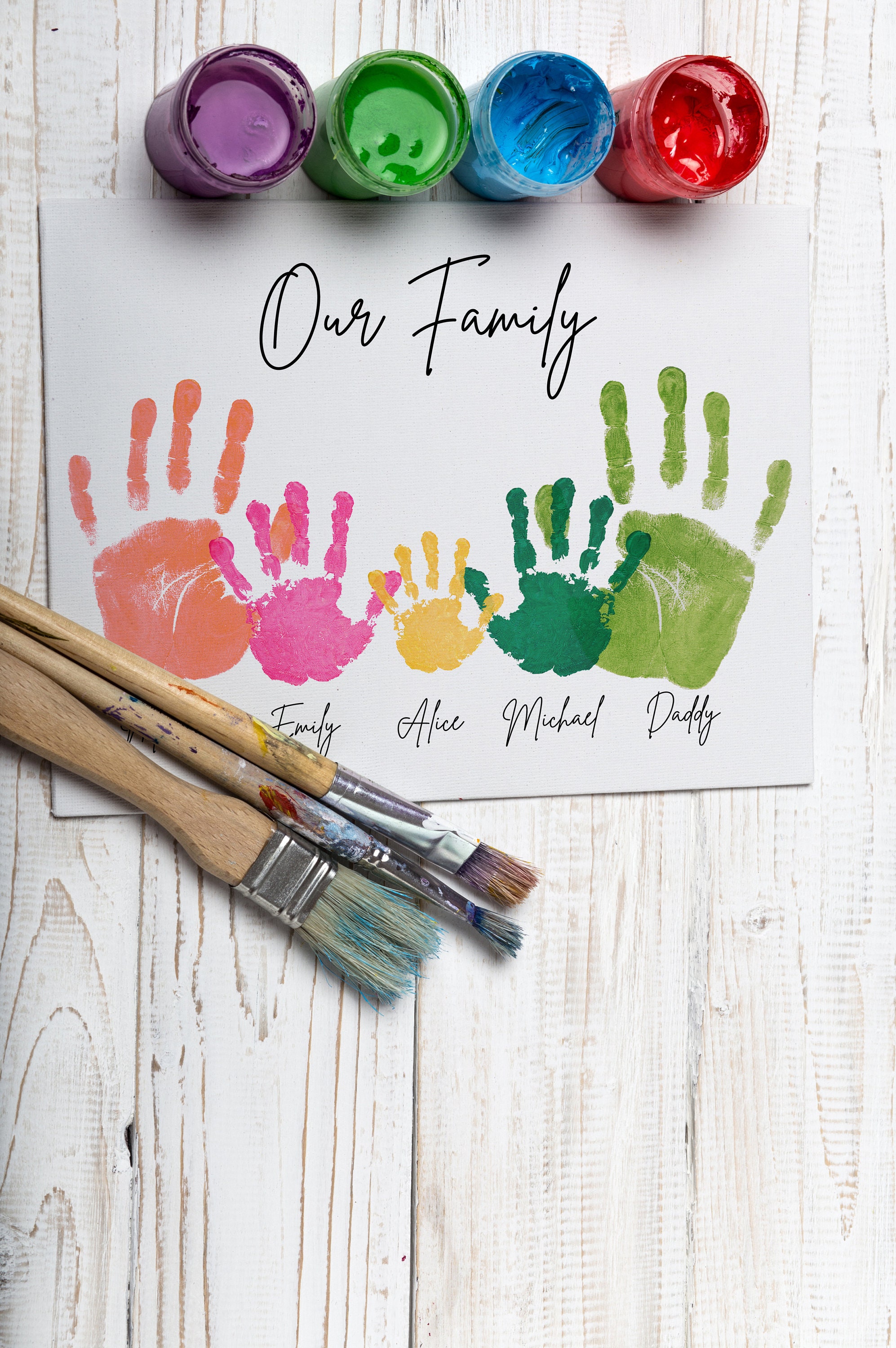 Personalized, Family Handprint Art Craft, DIY, Memory Decor, Editable ...