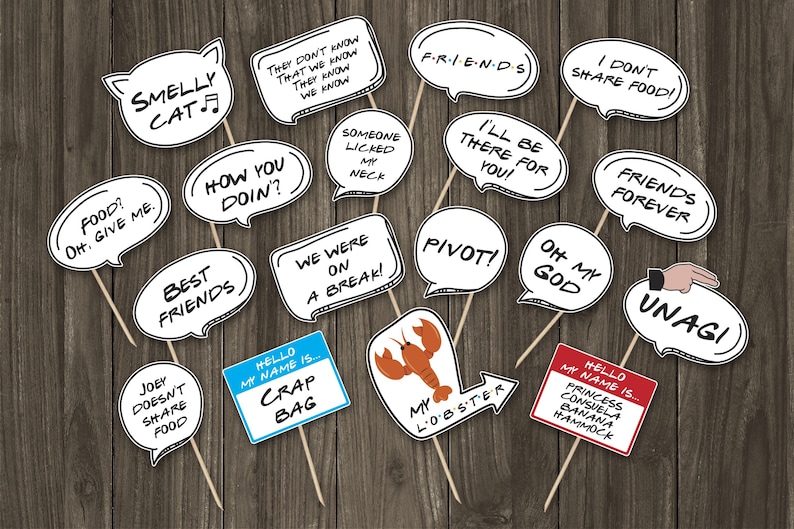 Friends Photo Booth Props, Friends Theme Birthday Party Props, Friends ...