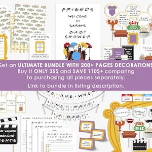 Editable Friends Photo Booth Props, Friends Theme Baby Shower Party ...