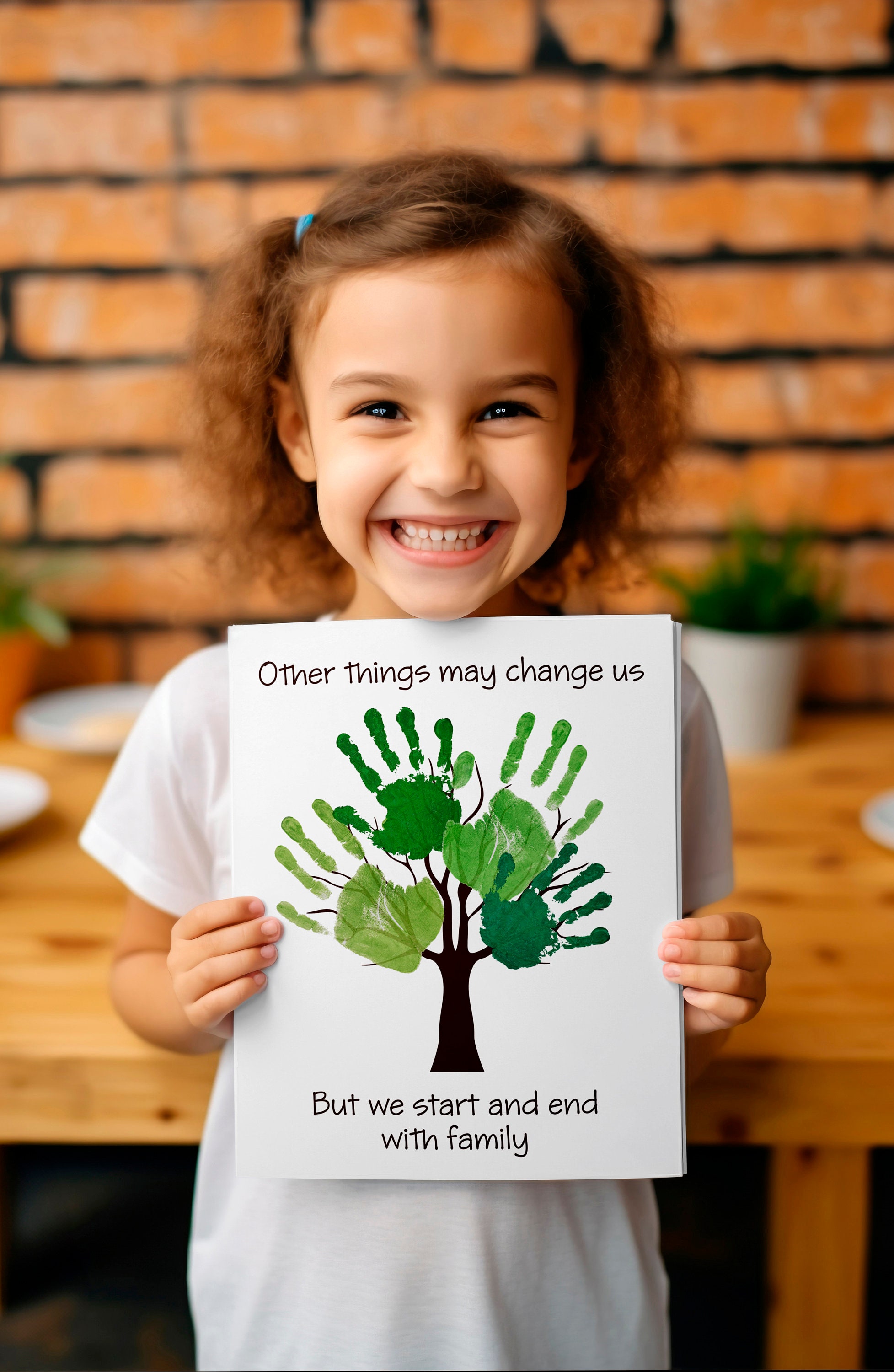 Family Tree Handprint Art Craft, DIY, Memory Decor, Family Hand Print ...