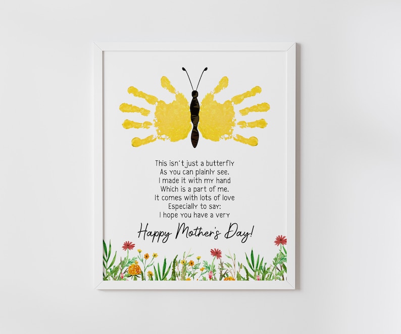 Butterfly Handprint Art Craft, DIY, Mother's Day Gift From Baby, First ...