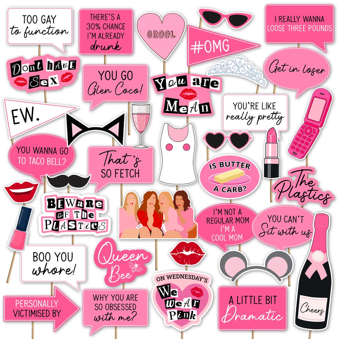 Mean Girls Props, Mean Girls Theme Party Decor, Photo Booth Props, Mean ...