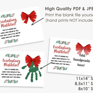 Everlasting Mistletoe Handprint Art, Christmas Baby Toddler Kids Craft ...
