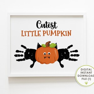 Halloween Handprint Art, Crafts for Kids, Cute Pumpkin, Halloween ...