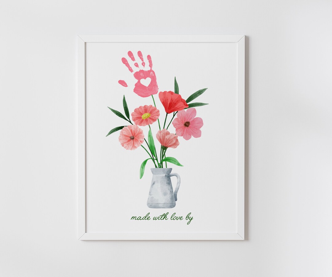 Flower Handprint Art Craft, Gift From Baby, Mother's Day, DIY, Birthday ...