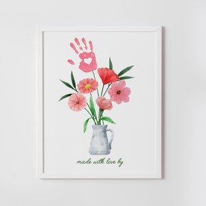 Mother's Day, Flowers Handprint Art Craft, BUNDLE, Gift From Baby, From ...
