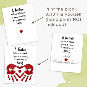 Handprint Art for Teachers, DIY, Crafts for Kids, Teacher Appreciation ...