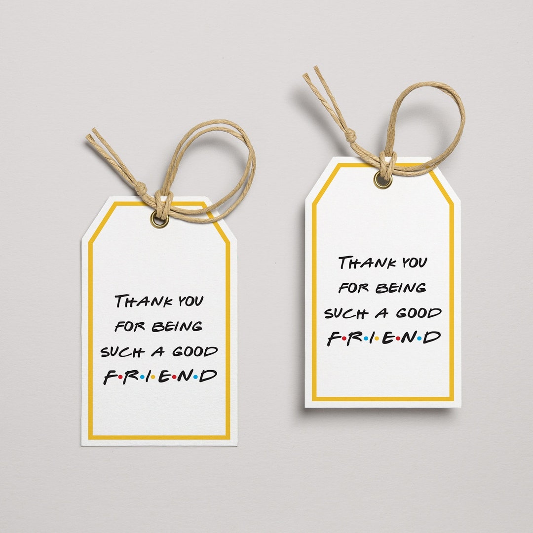 Friends Gift Tag, Friends Theme Birthday Party Favor Tag, Thank You Tag ...