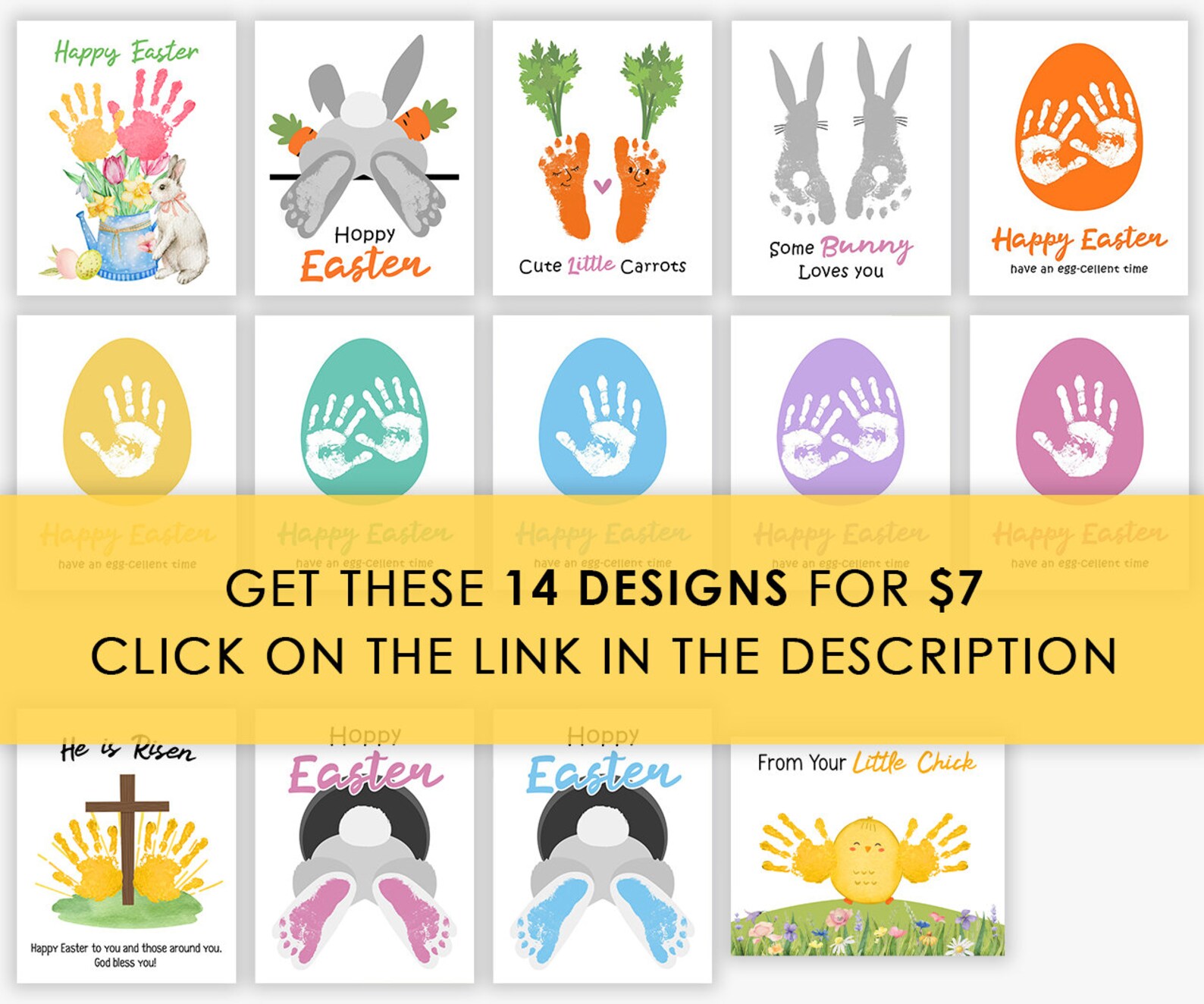 Easter Footprint Art, Crafts for Kids, Cute Bunny Feet, Handprint, 1st ...
