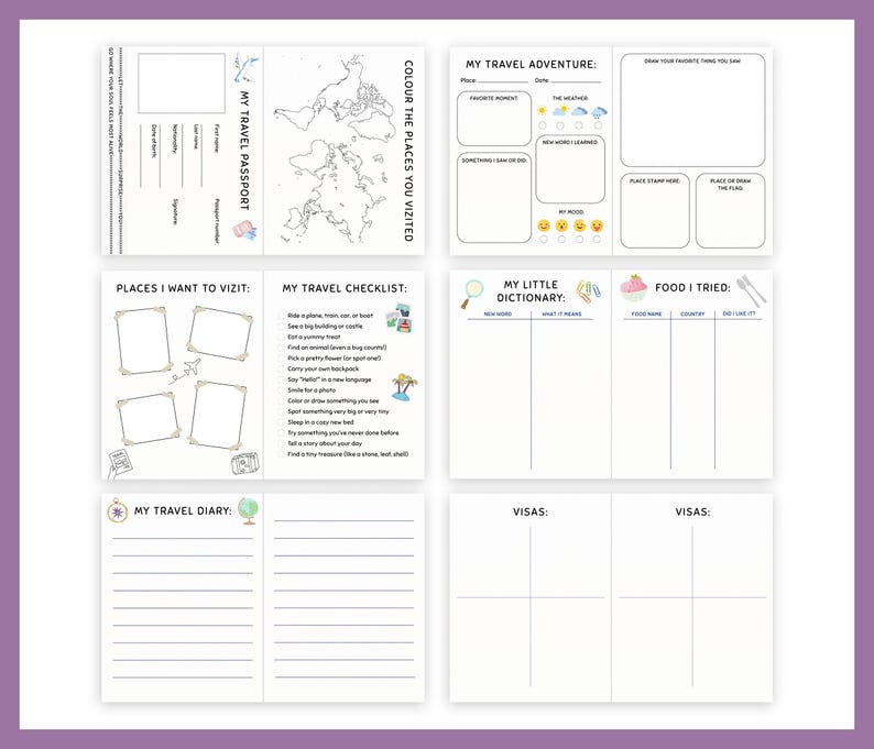 Printable Play Passport & Travel Activity Pack for Kids, Airport ...