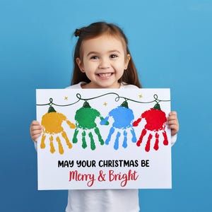 Christmas Lights Handprint Art Craft, Bundle, Kids Crafts, Preschool ...