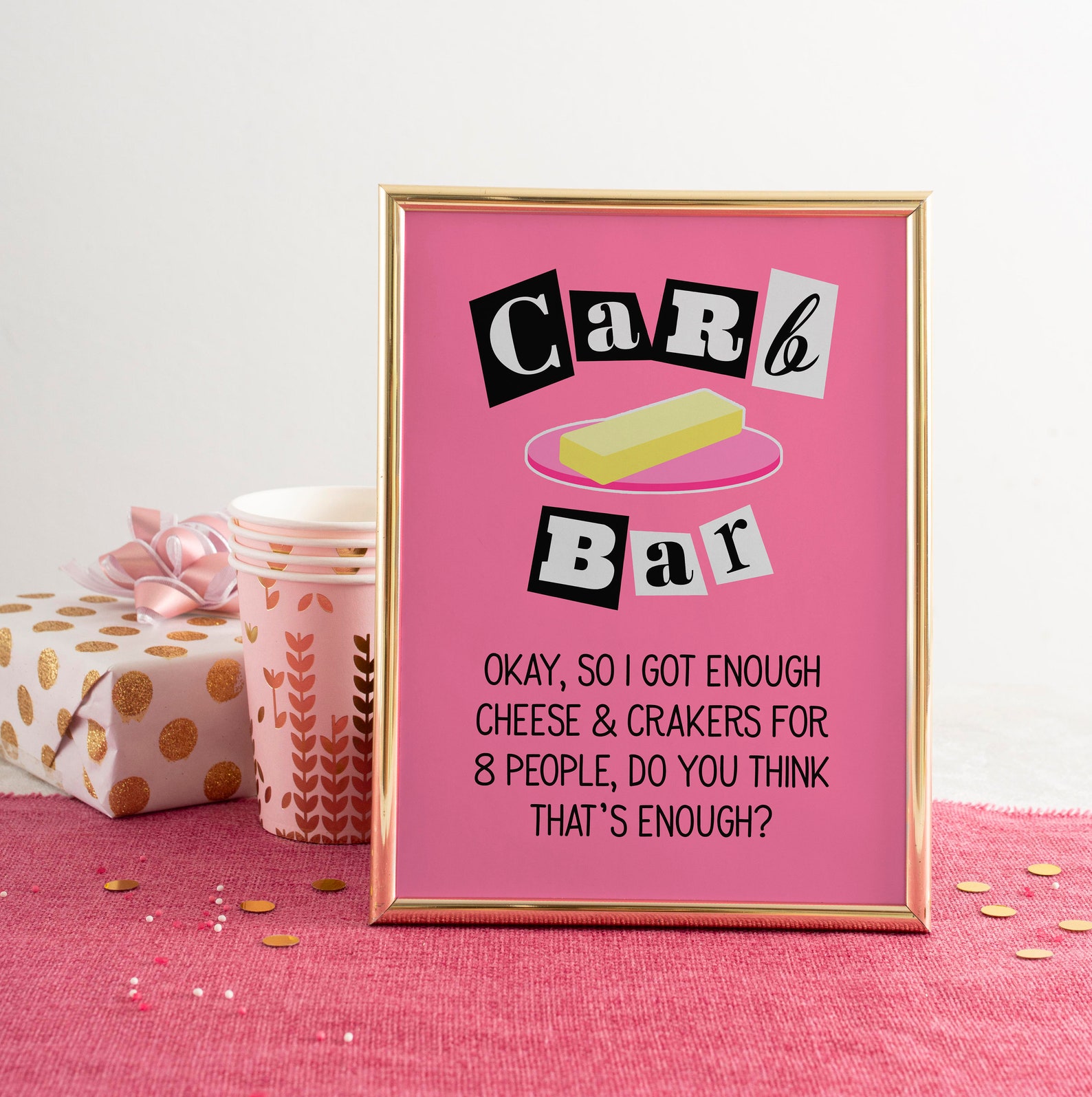 Carb Bar Sign, Mean Girls Theme Party, Food Table Sign, Mean Girls ...