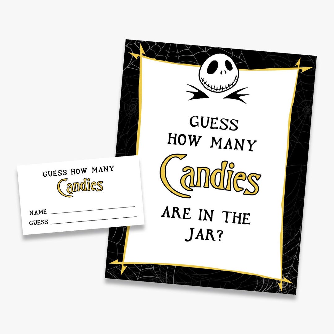 Candy Guessing Game, Halloween Party Activity, Nightmare Theme Party ...