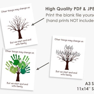 Family Tree Handprint Art Craft, DIY, Memory Decor, Family Hand Print ...