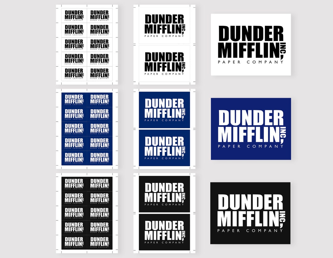 Dunder Mifflin Labels, 3 Sizes, 3 Colors, Jpeg, Pdf, Printable, Instant ...
