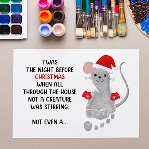 Christmas Poem, Footprint Art, DIY Card, Christmas Craft for Kids for ...
