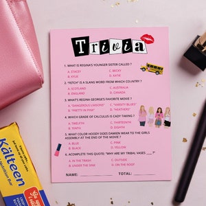 Mean Girls Trivia Game, Mean Girls Theme Party Activity, Quiz Game ...