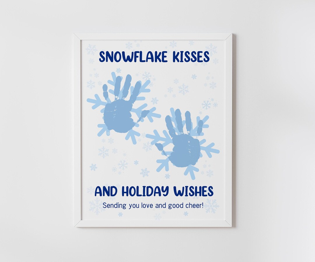 Snowflakes Handprint Art Craft, Christmas Crafts for Kids, Holiday ...