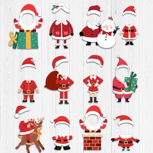 Santa Family Photo Frames, Bundle, Add Your Own Photo, DIY, Christmas ...