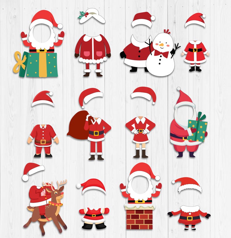Santa Family Photo Frames, Bundle, Add Your Own Photo, DIY, Christmas ...