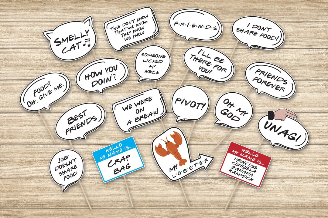 Friends Photo Booth Props, Friends Theme Birthday Party Props, Friends ...