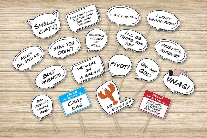 Friends Photo Booth Props, Friends Theme Birthday Party Props, DIY ...