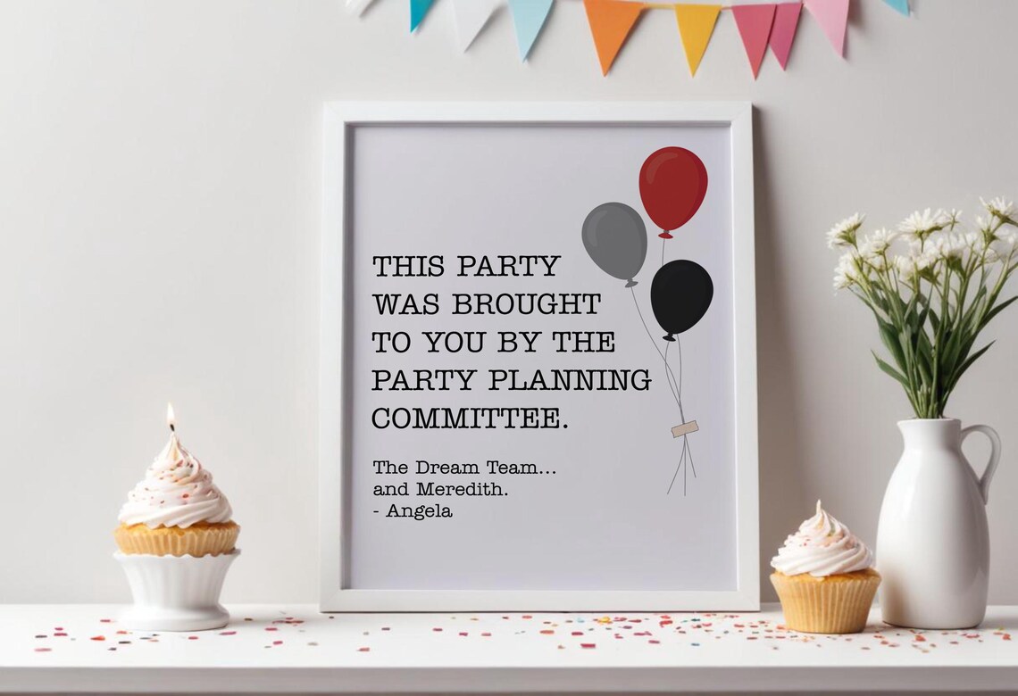 The Office Theme Party Sign, BUNDLE, Office Party Poster, Set, Office ...