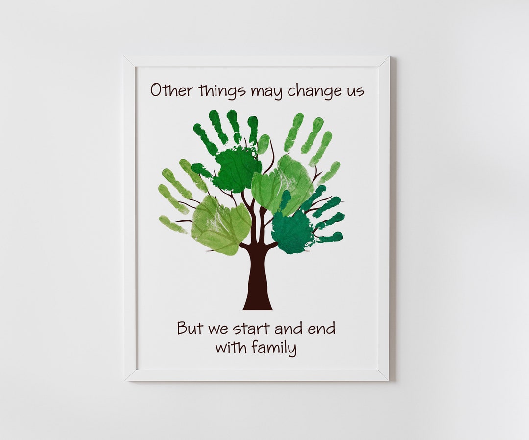 Family Tree Handprint Art Craft, DIY, Memory Decor, Family Hand Print ...
