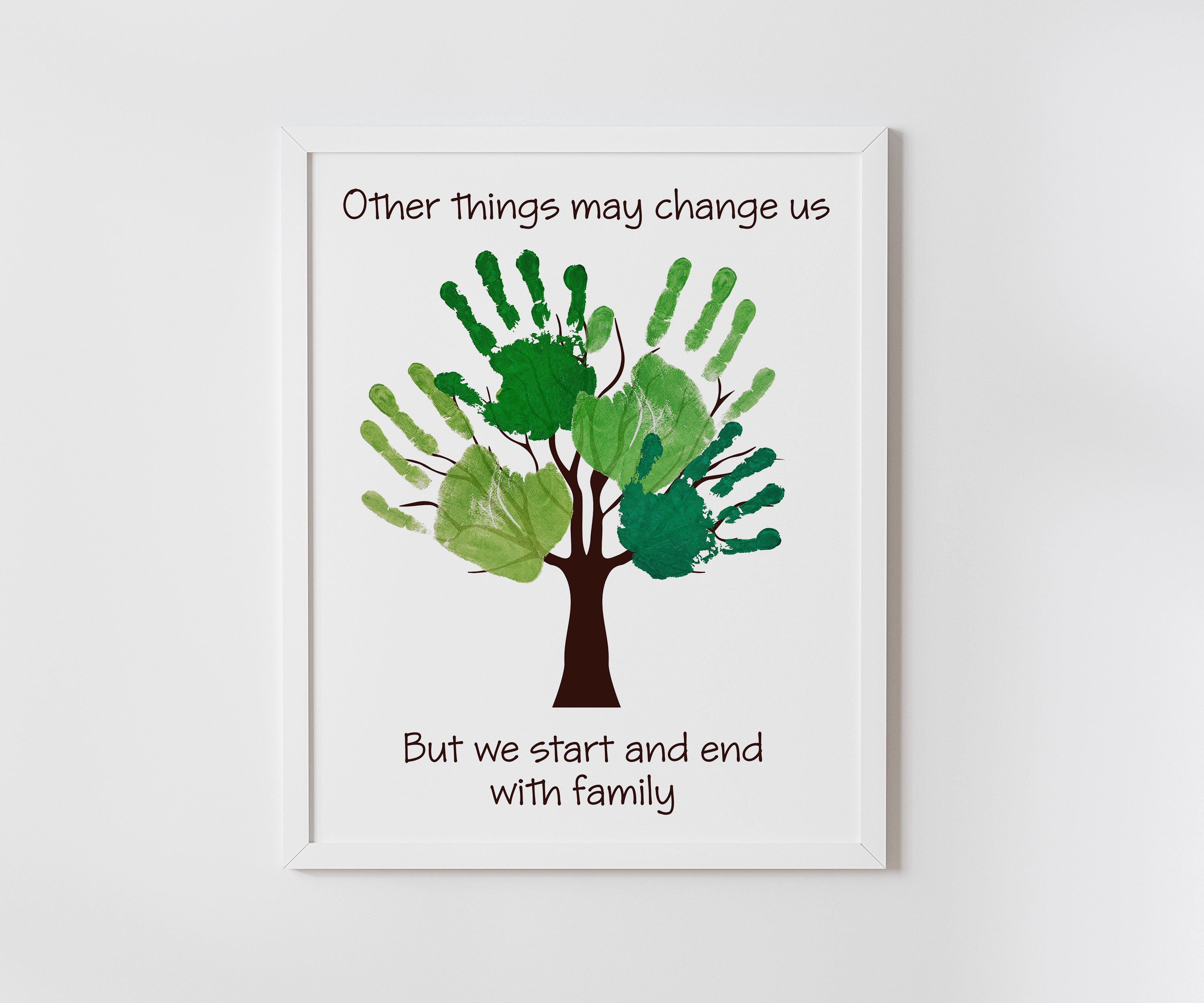 Family Tree Handprint Art Craft, DIY, Memory Decor, Family Hand Print ...