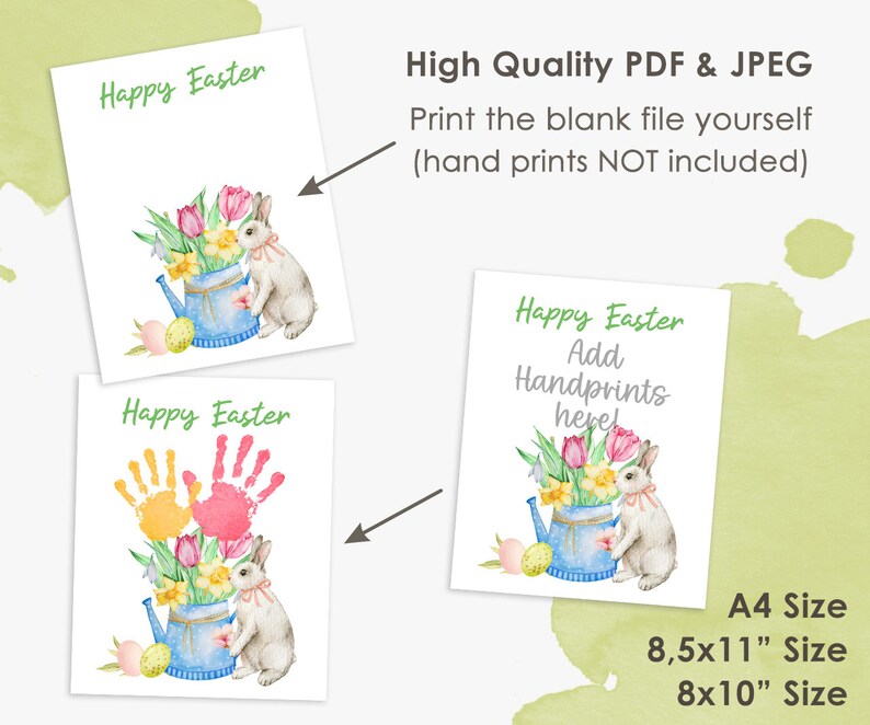 Easter Handprint Art, Flower Bouquet, Crafts for Kids, Preschool ...