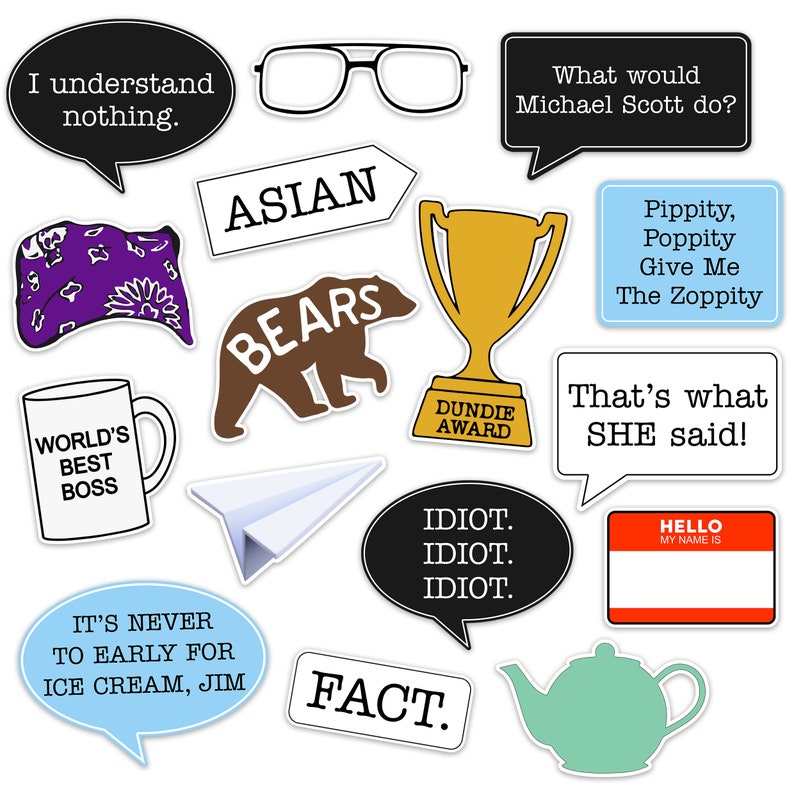The Office Photo Booth Props, the Office Theme Party Supplies, DIY ...