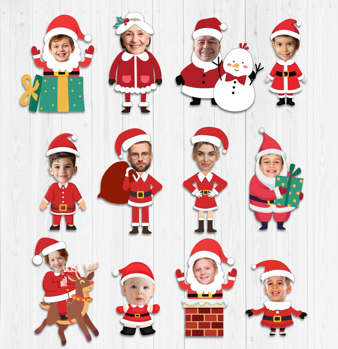 Santa Family Photo Frames, Bundle, Add Your Own Photo, DIY, Christmas ...