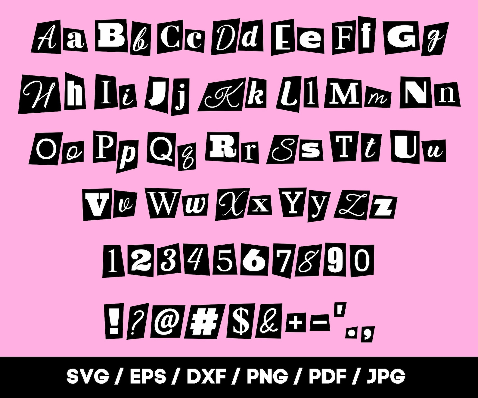 Burn Book Alphabet, Letters + Numbers + Symbols, Burn Book Font, Svg ...