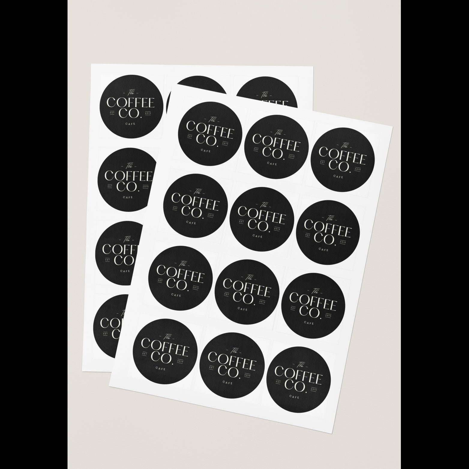 Circle Logo Labels Custom Business Glossy Vinyl Stickers on Sheets ...